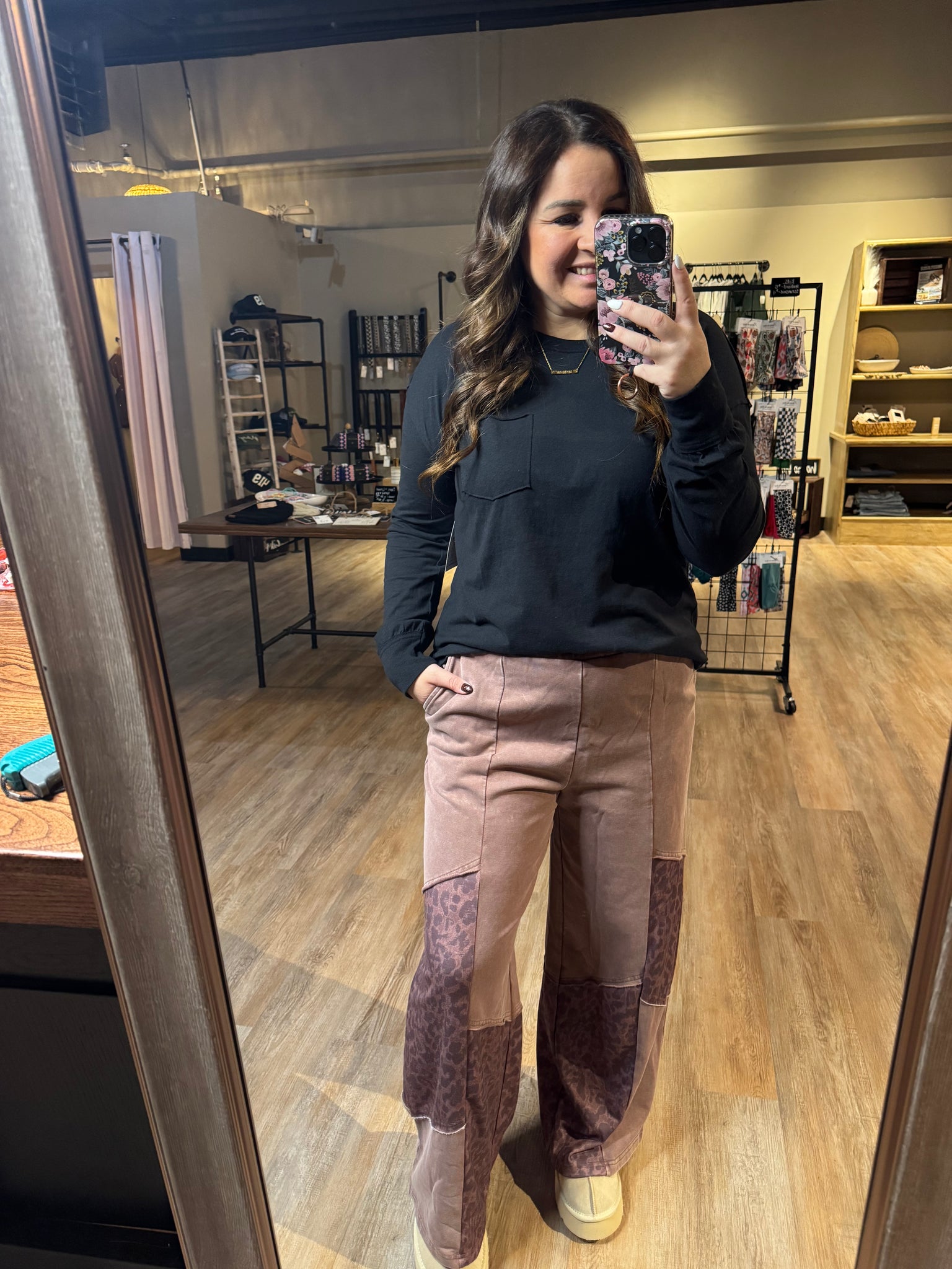COFFEE MINERAL WASH LEOPARD PATCHWORK PANTS – Bella Rae Boutique