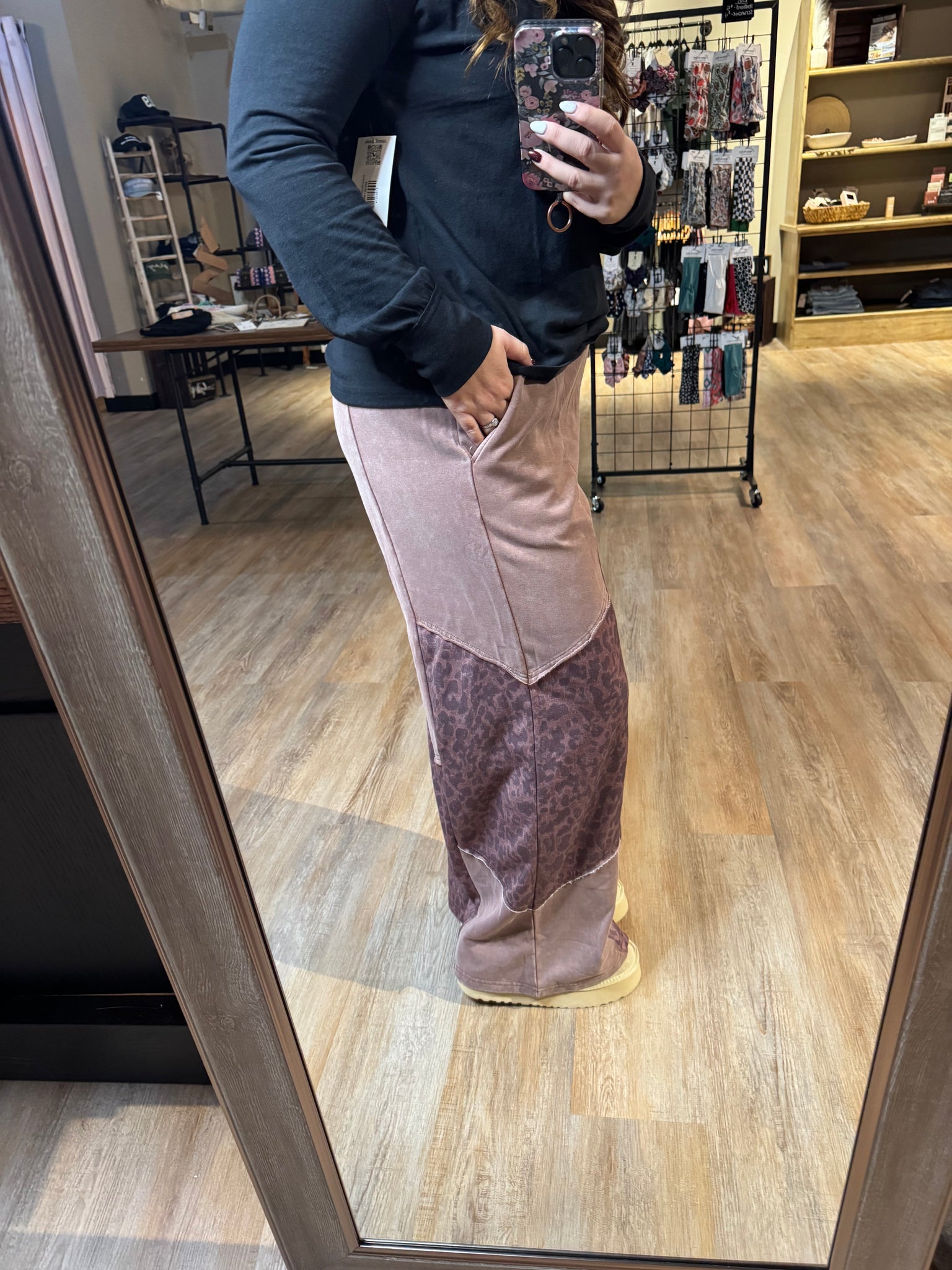 COFFEE MINERAL WASH LEOPARD PATCHWORK PANTS – Bella Rae Boutique