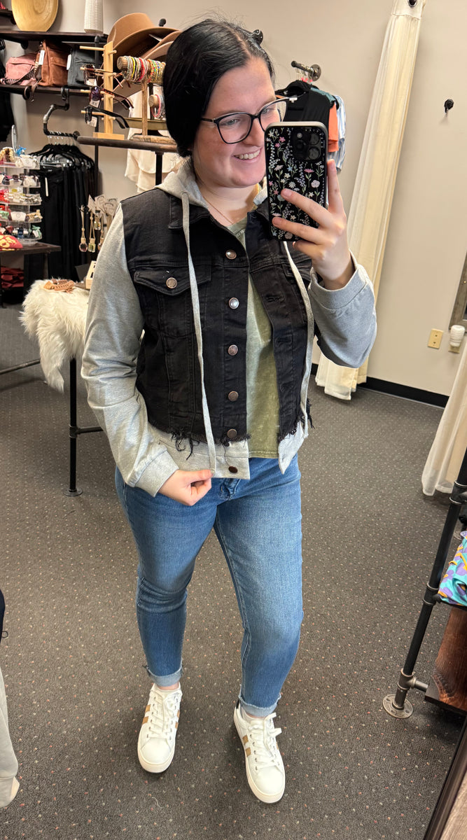HOODED DENIM JACKET – Bella Rae Boutique